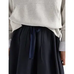 Prada Gathered Light Mohair Wool Midi Skirt