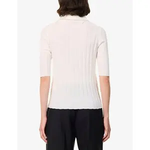 NACKIYE Nackiyé Wool Ribbed Polo Knit Top