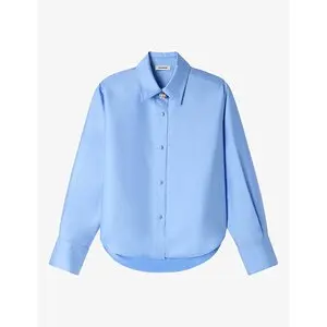Sandro Embellished Collar Silk-blend Shirt