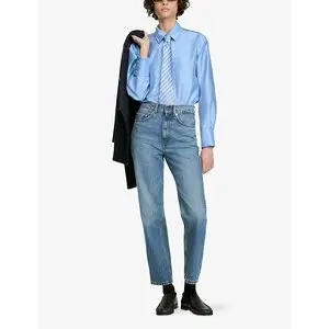 Sandro Embellished Collar Silk-blend Shirt