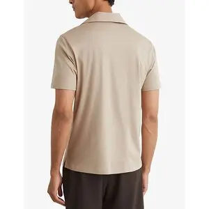 REISS Earl Air-water Short-sleeve Cotton Polo Xxl - Sand