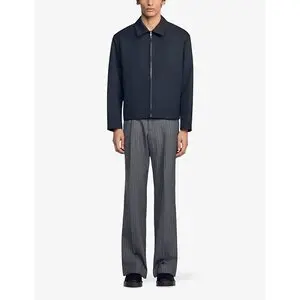 Sandro Zip-up Wool-blend Jacket - Black