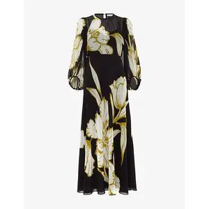 PHASE EIGHT Eve Floral-print Woven Maxi Dress - Black Multi