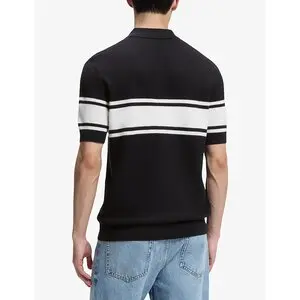 Hugo Short-sleeved Striped Knitted Polo Jumper