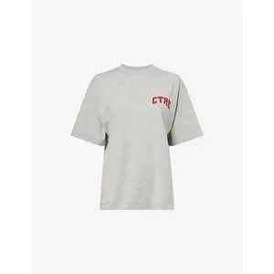 THE COUTURE CLUB Cc Tre Short-sleeve Cotton-jersey T-shirt - Grey Marl