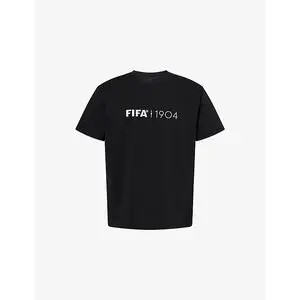 FIFA 1904 Logo-print Uniform Cotton T-shirt - Black