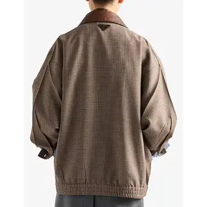 Prada Houndstooth Relaxed-fit Wool Jacket