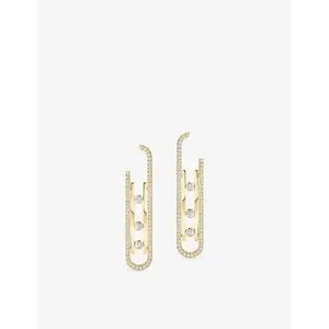 Messika Move 10th 18ct Gold And 1ct Diamond Earrings - Yellow
