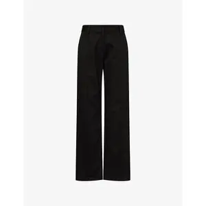 THE DROPPED COLLECTION Mid-rise Tailored Cotton-twill Trousers - Black