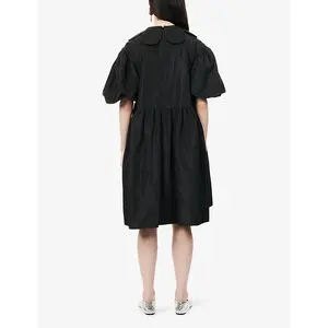 Simone Rocha Collared Puff-sleeve Satin Midi Dress