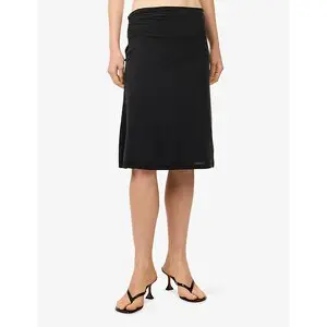 PEACHY DEN Low-rise Stretch-jersey Midi Skort