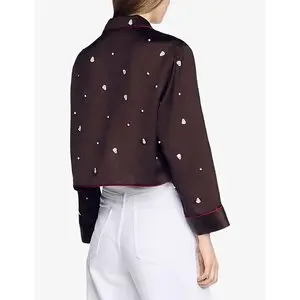 Sandro Rhinestone-embellished Long-sleeved Woven Shirt