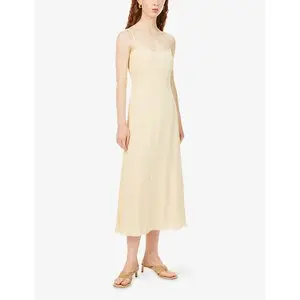 REFORMATION Milica Sweetheart-neck Georgette Midi Dress - Parmesan