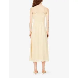 REFORMATION Milica Sweetheart-neck Georgette Midi Dress - Parmesan
