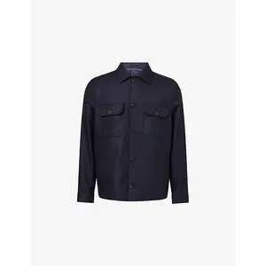 Corneliani Travel Pointed-collar Virgin-wool Overshirt
