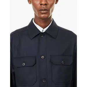 Corneliani Travel Pointed-collar Virgin-wool Overshirt