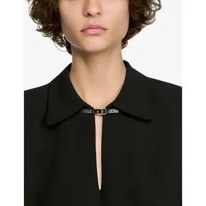 Sandro Contrast Skater Woven Mini Dress