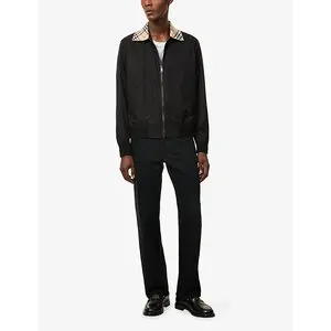 Burberry Glenfields Cotton Harrington Jacket With Signature Check Collar