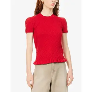 ME+EM Smocked Slim-fit Knitted Cotton-blend T-shirt
