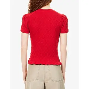 ME+EM Smocked Slim-fit Knitted Cotton-blend T-shirt
