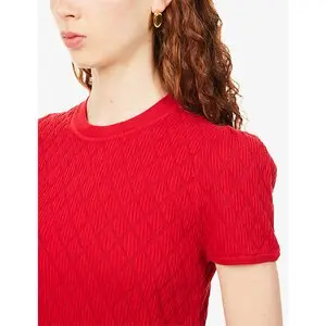 ME+EM Smocked Slim-fit Knitted Cotton-blend T-shirt