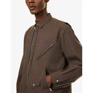 Sacai Zip-up Collared Wool Jacket