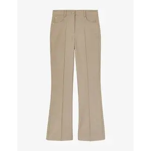 REISS Sofia Flared-leg Stretch-twill Trousers