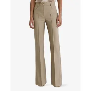 REISS Sofia Flared-leg Stretch-twill Trousers