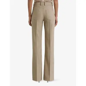 REISS Sofia Flared-leg Stretch-twill Trousers