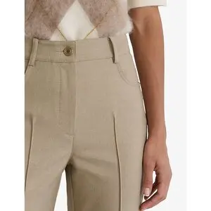 REISS Sofia Flared-leg Stretch-twill Trousers