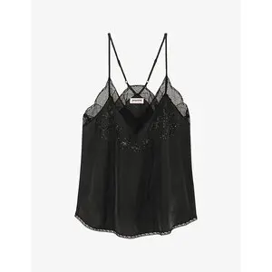 Zadig&Voltaire Christy Bead-embellished Silk Cami Top
