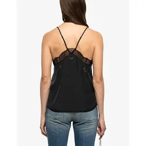 Zadig&Voltaire Christy Bead-embellished Silk Cami Top