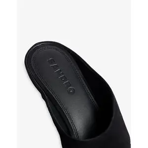 Sandro Suede Toe-post Wedge Sandals - Black