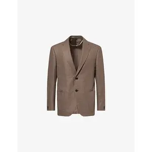 Corneliani Single-breasted Notch-lapel Virgin-wool Jacket - Beige