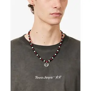 TWOJEYS Sterling Silver-plated Brass Beaded Necklace With Pendant