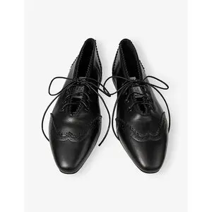 JIMMY CHOO Margot Lace-up Leather Ballet Flats