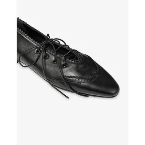 JIMMY CHOO Margot Lace-up Leather Ballet Flats