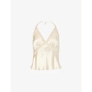 REFORMATION Monica Halterneck Silk Top