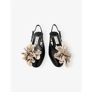 JIMMY CHOO Eyla 45 Slingback Courts With Floral Accent