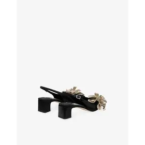 JIMMY CHOO Eyla 45 Slingback Courts With Floral Accent