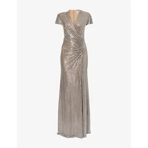 SELF-PORTRAIT Rhinestone Embellished V-neck Maxi Dress