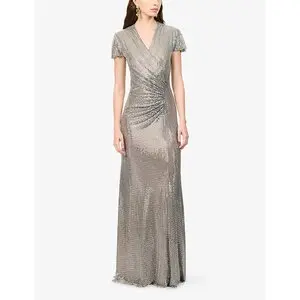SELF-PORTRAIT Rhinestone Embellished V-neck Maxi Dress