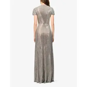 SELF-PORTRAIT Rhinestone Embellished V-neck Maxi Dress