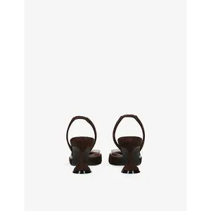 Amina Muaddi Lara 95 Heeled Suede Sling-back Courts