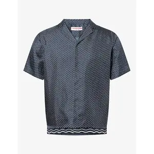 Orlebar Brown Maitan Graphic-pattern Silk Shirt Xxl
