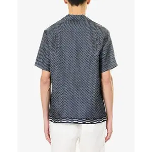 Orlebar Brown Maitan Graphic-pattern Silk Shirt Xxl