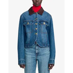 Sandro Leather-collar Denim Jacket
