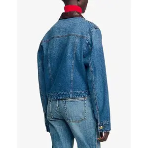 Sandro Leather-collar Denim Jacket