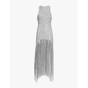Rabanne Pleated Chainmail Maxi Dress - Silver
