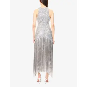 Rabanne Pleated Chainmail Maxi Dress